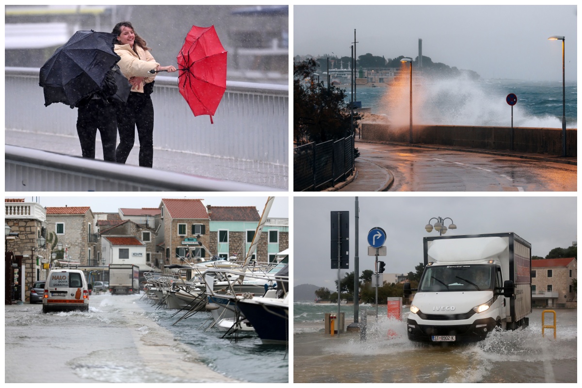Diljem obale poplave i odroni, olujni vjetar stvara velike probleme u prometu - Zadarski list