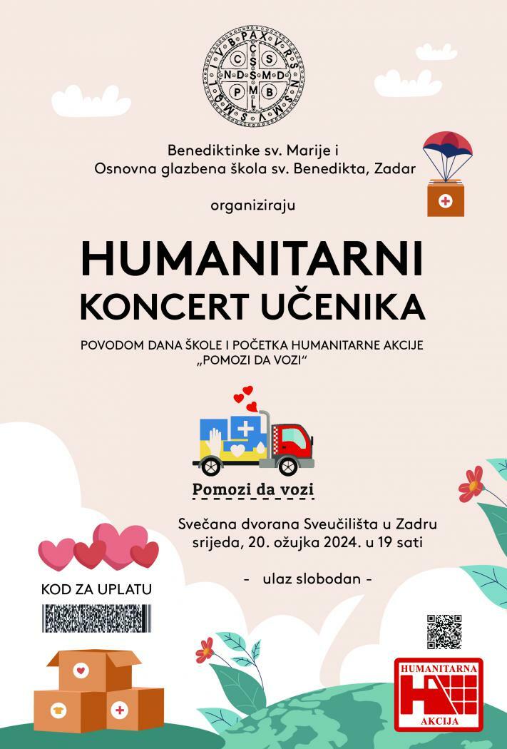 Sutra humanitarni koncert učenika Osnovne glazbene škole sv. Benedikta - Zadarski list