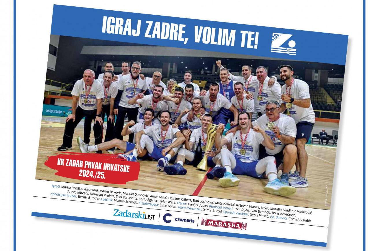 U Zadarskom listu sutra na dar poster prvaka Hrvatske! - Zadarski list